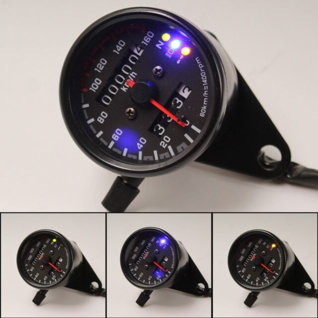 12V Motorcycle Odometer Speedometer Tachometer Speedo Meter LED For ...
