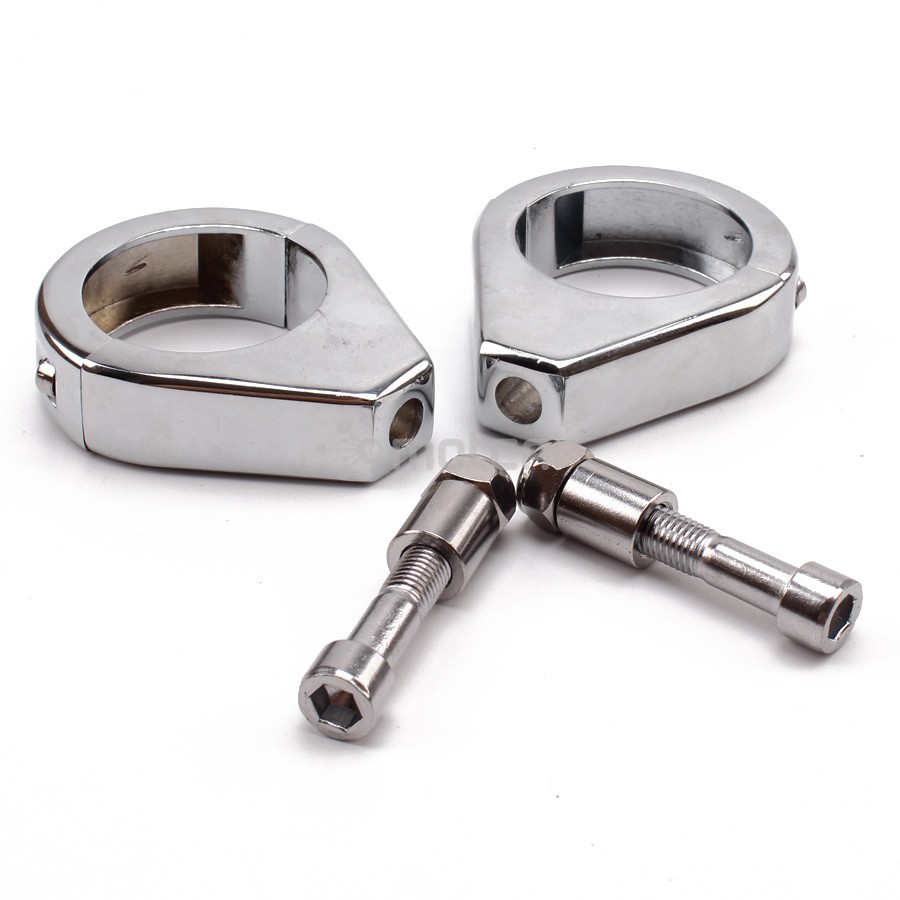 2x Chrome Motorcycle Turn Signal Bracket 39mm Front Fork Relocation ...